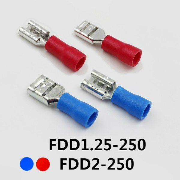 30 pcs/Lot FDD1.25-250 FDD2-250 Cold Pressing Terminal Female Plug ...