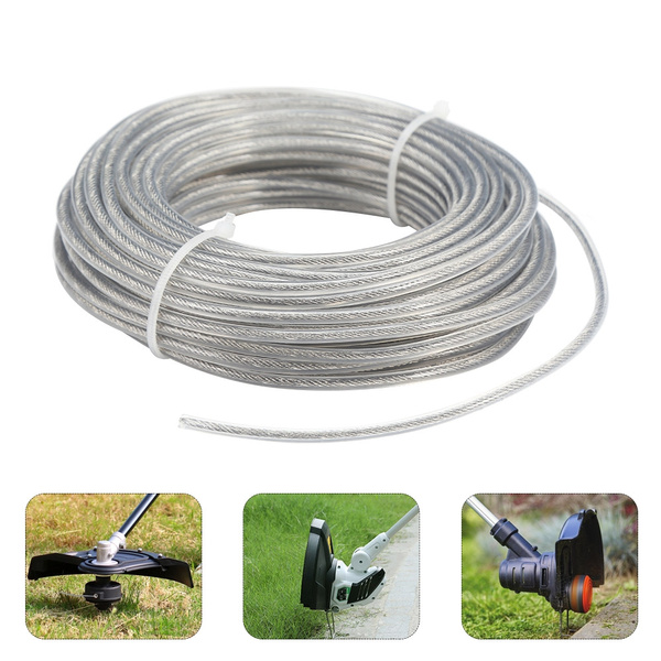 3.0mm 15m/45m Grass Trimmer Wire Cord Steel Core Line Strimmer Rope Garden Tools Parts Lawn ...