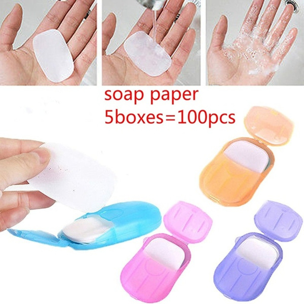 100PCS（5 Boxes） Travel Mini Disposable Portable Soap Tablets Hand ...