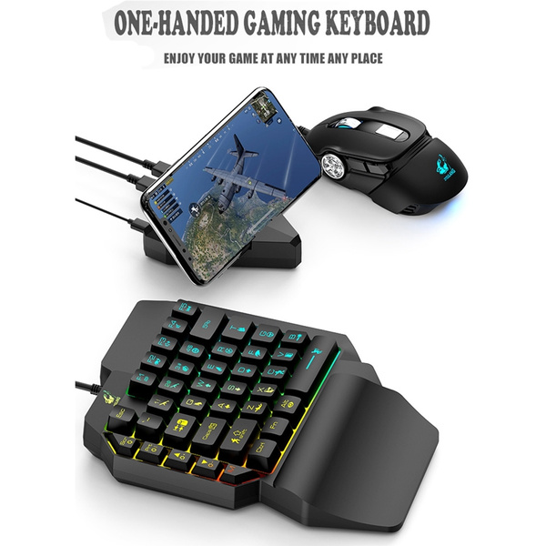 New Wired Gaming Keypad with LED Backlight 39 Keys One-handed Membrane ...