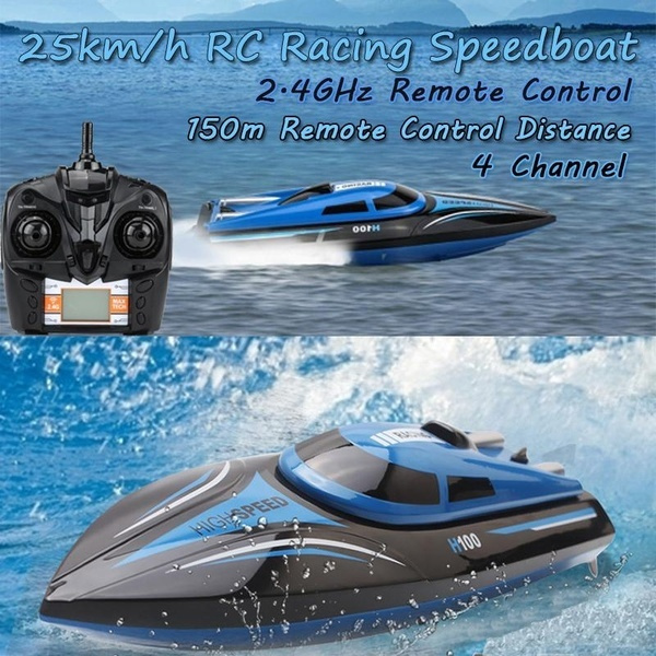 2.4GHz Remote Control 4 Channel 25km/h Boat Racing Speedboat Model Toy ...