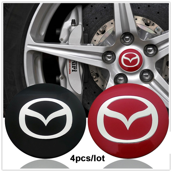 4pcs/set 56.5mm Mazda Logo Car Emblem Wheel Center Hub Cap Sticker ...