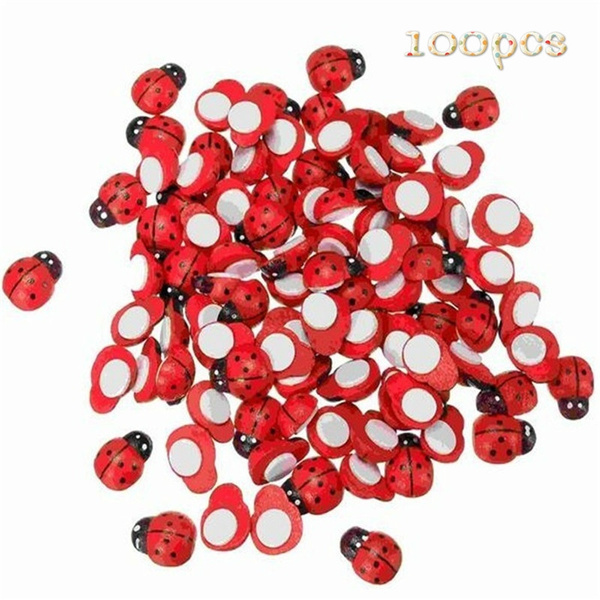 Wooden Ladybird Ladybug Sticker Children Kids Painted Adhesive Craft | Wish