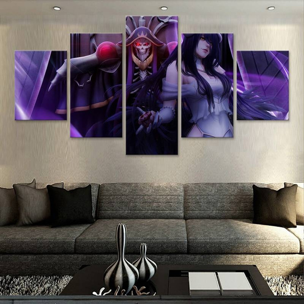Ainz Ooal Gown Albedo Overlord Wall Art Painting 5 Panels Canvas Art ...