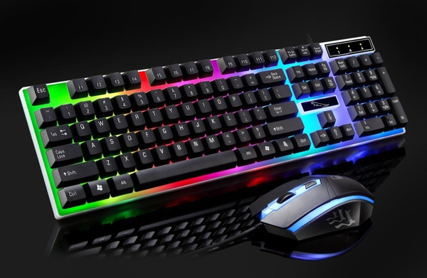 Gaming Keybord Gaming Mouse Gamer Set Glowing Keyboard and Mouse Set ...