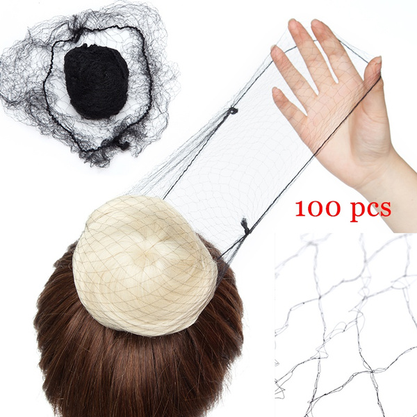 Invisible Hair Nets 100 Pcs Nylon Bun Hair Nets Elastic Edge Mesh for ...