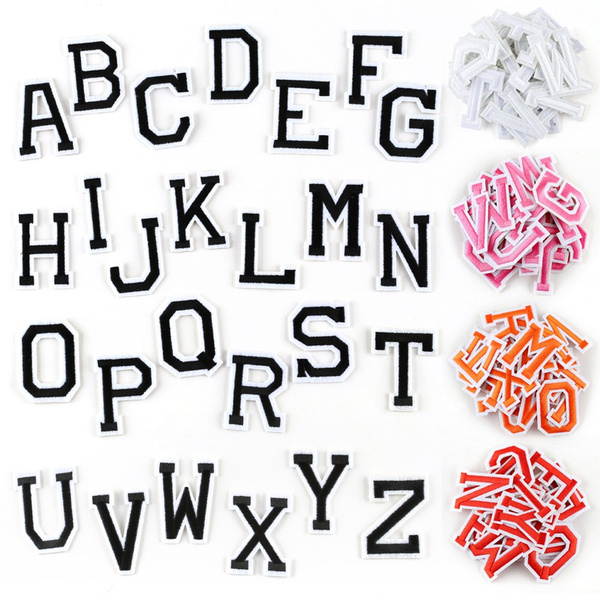 26Pc Set Alphabet English Letters Patch Iron on Embroidery Applique ...
