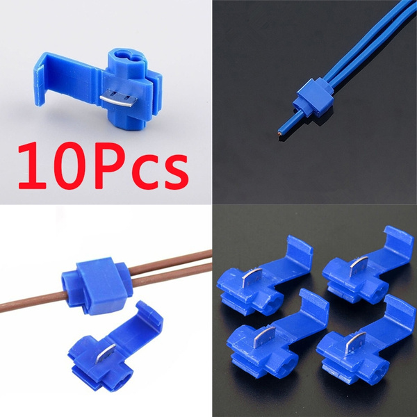 10pcs Electrical Cable Connectors Snap Quick Splice Lock Wire Terminals ...