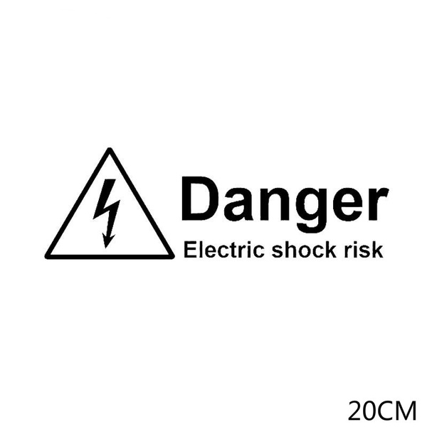 20CM Warning Danger Electric Shock Risk Car Sticker | Wish