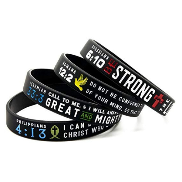 Power of Faith bible verse bracelet cross wristband Christian Religious ...