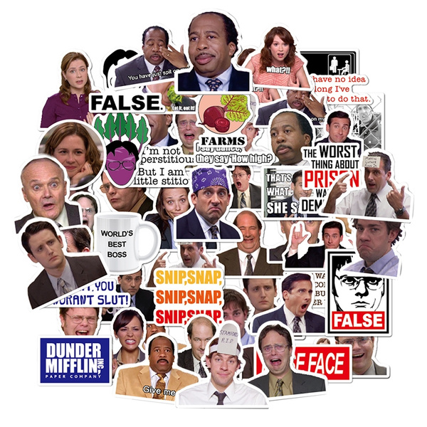 50 PCS TV Show The Office Realistic Image Sticker, Laptop Luggage ...