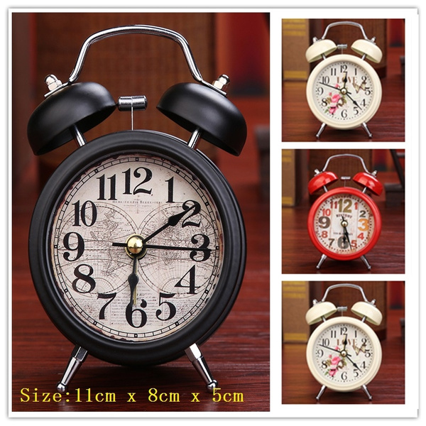 New Retro Mini Creative Alarm Clock Retro Twin Bell Style Bedside Bell ...
