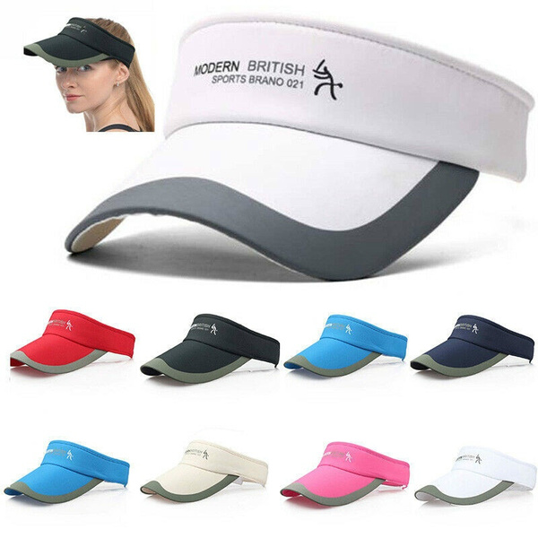 Unisex Adjustable Tennis Cap Sun Visor Golf Hat Outdoor Sports | Wish