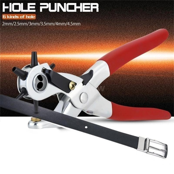 9'' Revolving Leather Punch Plier 6 Sizes Round Hole Perforator Tool ...