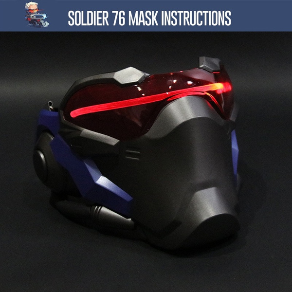 ABS Plastic Soldier 76 Masks with LED Luminous for Cosplay Soldier76 ...