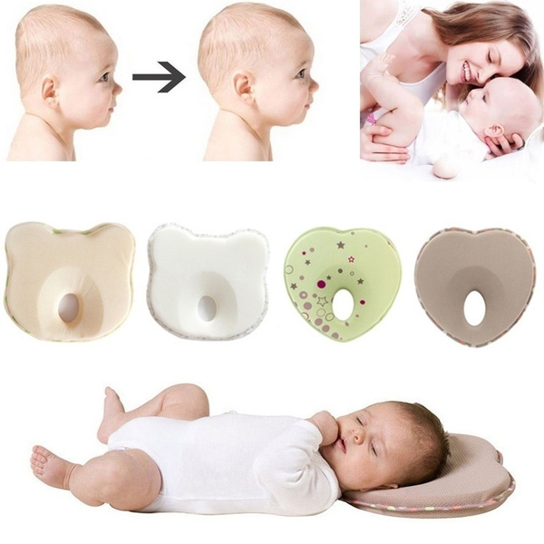 Infant Sleep Positioner Anti Roll Pillow Flat Head Neck Prevent Baby ...