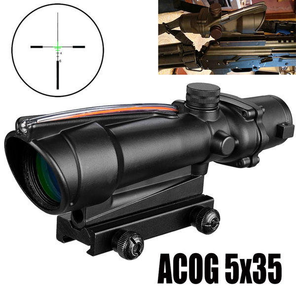 ACOG 5x35 Hunting Riflescope Dual Illuminated Chevron Red Green Cross ...