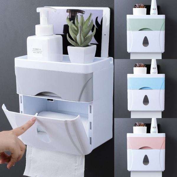 4 Colors Wall-mounted Press-open Waterproof Double-deck Paper Towel ...