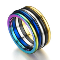 2mm Wide Simple Style Super Thin Cute Ring Titanium Steel For Women Girls Fashion Trendy Jewelry ...