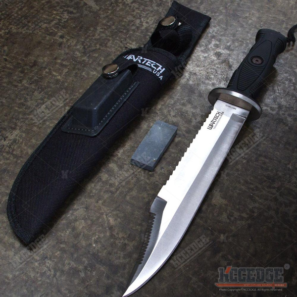 12 3/8" 440 Stainless Steel Blade Military Army Rangers Survival Knife ...