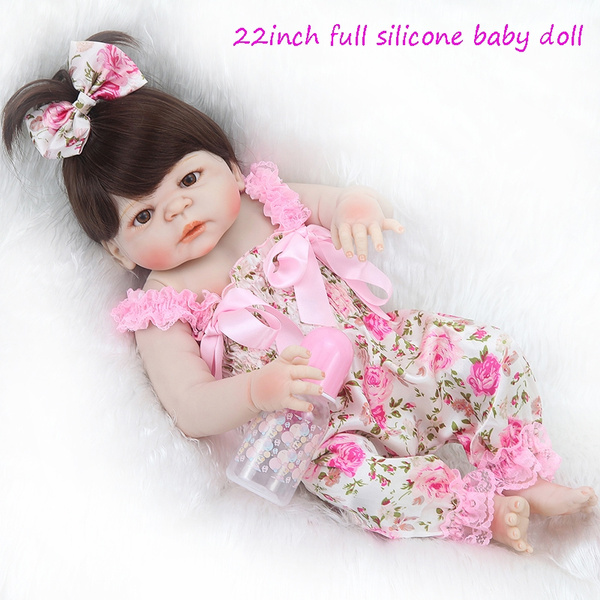 56CM Dolls Body Silicone Doll Girl Doll Toy Lifelike Princess Toy Bebes ...
