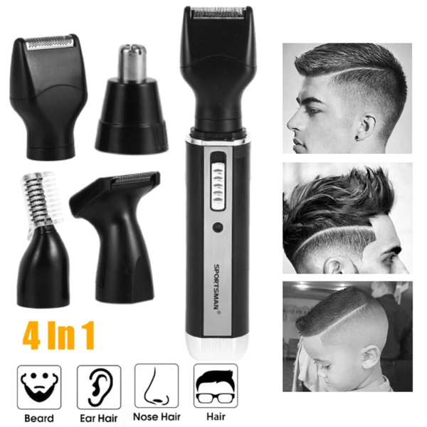 4 In 1 Nose Hair Beard Eyebrow Rechargeable Electric Trimmer Electric ...