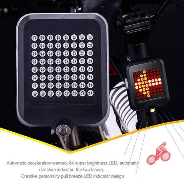 Bike Rear Tail Light Turn Signal Bicycle Light Intelligent Induction ...
