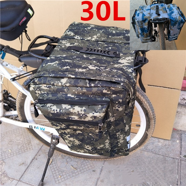 Large 30L Mountain Road Bicycle Bike 2 In 1 Camo Trunk Bags Cycling ...