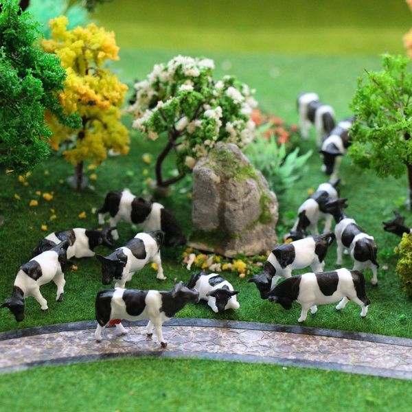 30pcs HO Scale Painted Farm Model Cows 5 Different Poses 1:87 Scale ...