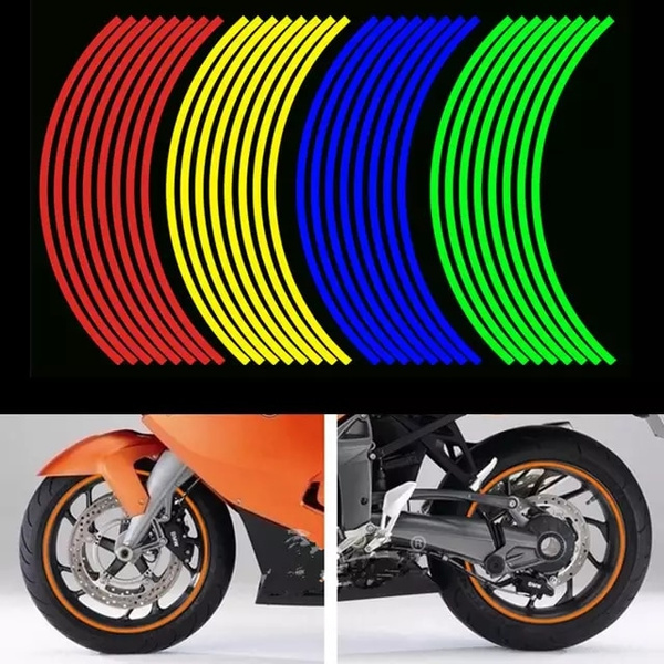 Car Wheel Sticker Wheel Rim Ring Stickers Modified Wheel Reflective ...
