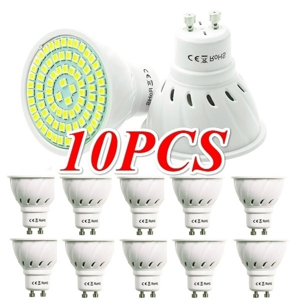 10PCS GU10 220V Lamp Spotlight LED Bulb SMD Spot Light 220V 210V Energy ...