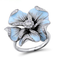 Unique Flower Rings for Women Bride Wedding Engagement Anniversary ...