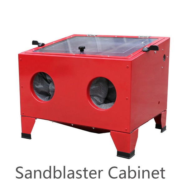 Portable 25 Gallon Bench Top Air Sandblasting Cabinet Sandblaster w/ 4 ...