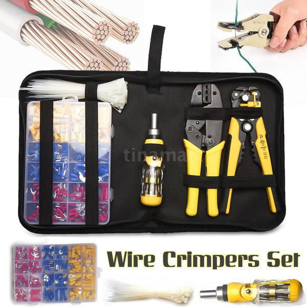 Stripping Crimping Terminals Tool Kit Cable Repair Tool Kit with Wire ...