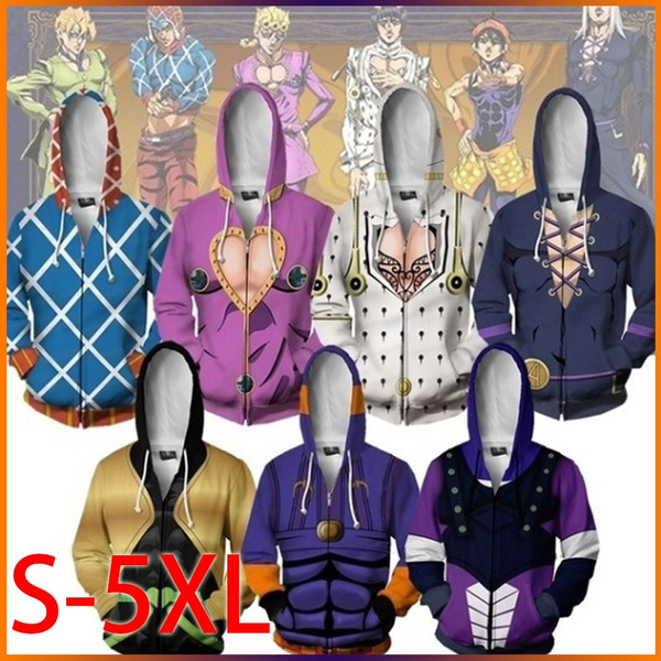 Anime Jojo Bizarre Adventure Cosplay Hoodie Sweatshirt Men's Men's ...