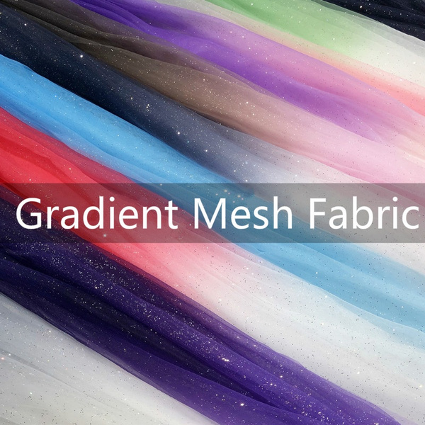 Gradient Mesh Fabric Glitter Sparkle Wedding Dress Dance Costume ...