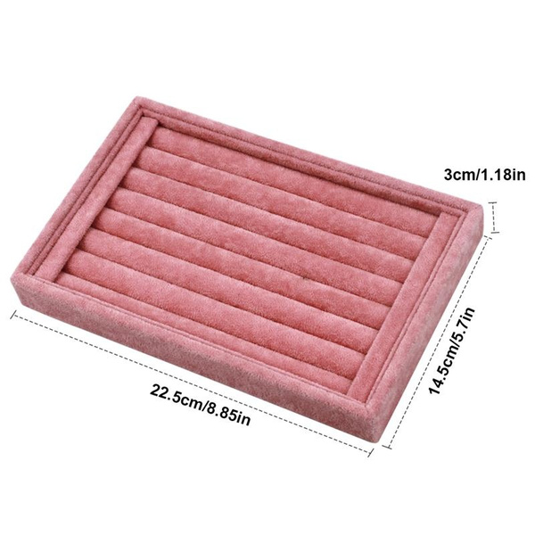 1Pcs Jewelry Display Storage Box Case Velvet Ring Showcase Holder ...