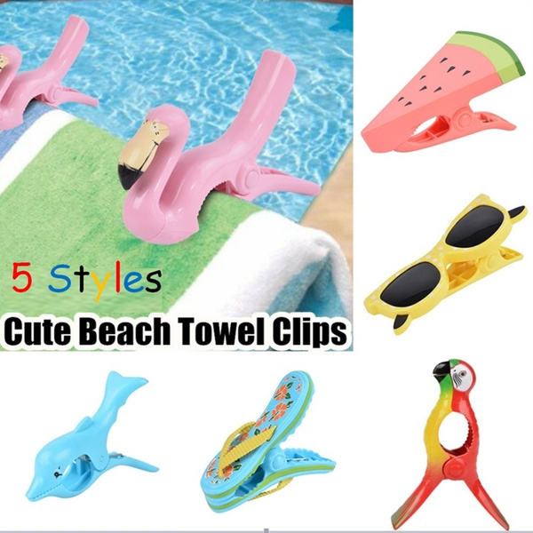 Summer Fashion Color Clips Cute Animal Beach Towel Clamp Clothes Pegs ...