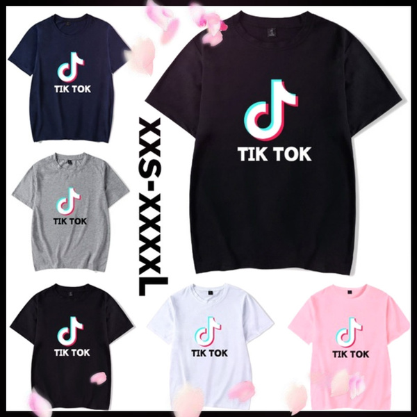Tik Tok Casual Tee Shirt Unisex Trendy Short Sleeve O-Neck T-Shirt Plus ...