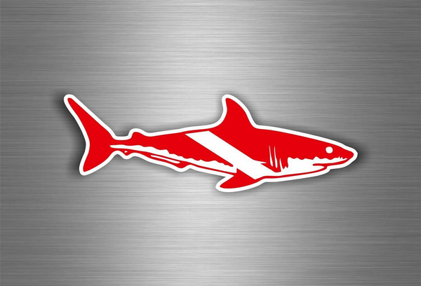 Vinyl Car Bumper Shark Laptop Sticker Window Door Applique Diving Diver ...