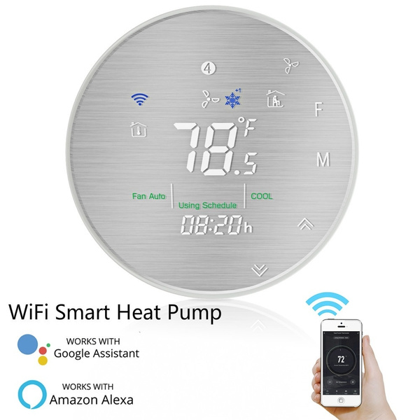 WiFi Smart Heat Pump 24V Thermostat Temperature Controller Smart Life ...