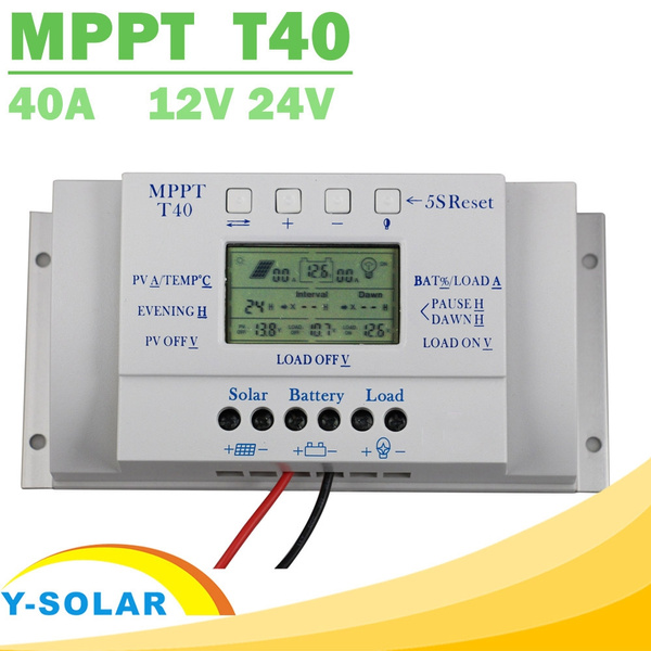 MPPT T40 40A Solar Charge Regulator 12V 24V Auto LCD Display Controller ...