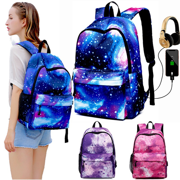 Multicolor Backpack Star Universe Space Printing Backpacks for Teenager ...