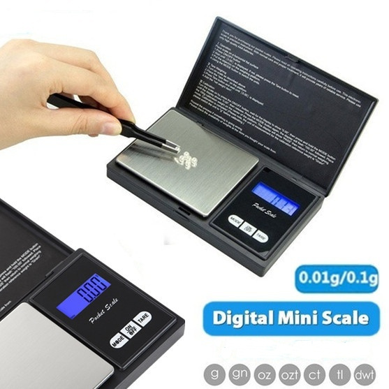 New Mini Jewelry Weighing Scale Electronic Digital Pocket Scale 0.1/0.01g Precision Backlight ...