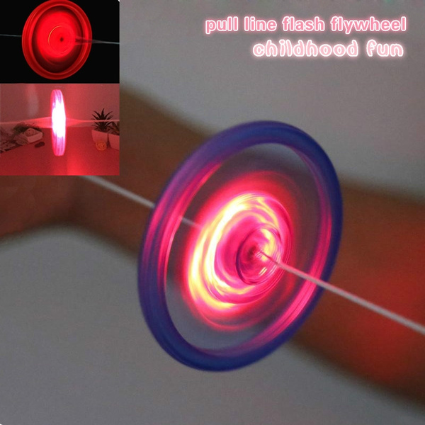 1/2pcs Hand Pull Luminous Flashing Rope Flywheel Toy Led Light Up Toys ...