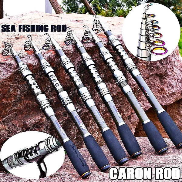 Fishing Rod Carbon Telescopic Fishing Rod Pole Spinning Sea Saltwater ...