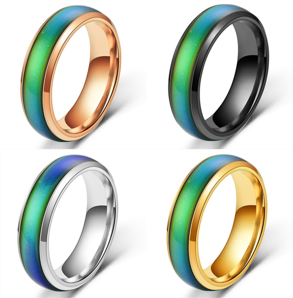 Creative Color Changeable Ring Temperature Emotion Feeling Mood Rings ...