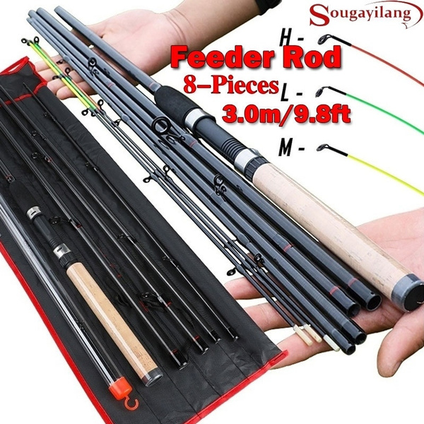 3M/9.8Ft Feeder Carp Fishing Rod 6 Section 3 Tips Feeder Rod Super Hard ...