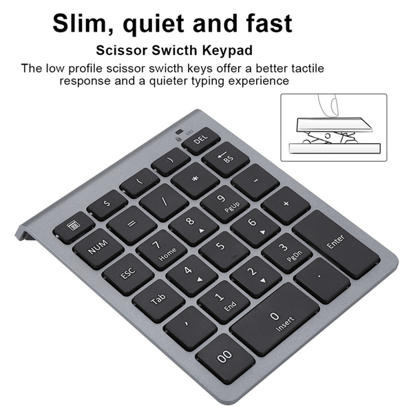 2 Colors 28 Keys 2.4G Mini Numpad Wireless Numeric Keypad Small ...