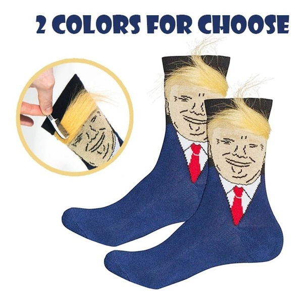 Donald Trump Stockings with 3D Fake Hair Crew Socks for Men Women | Wish